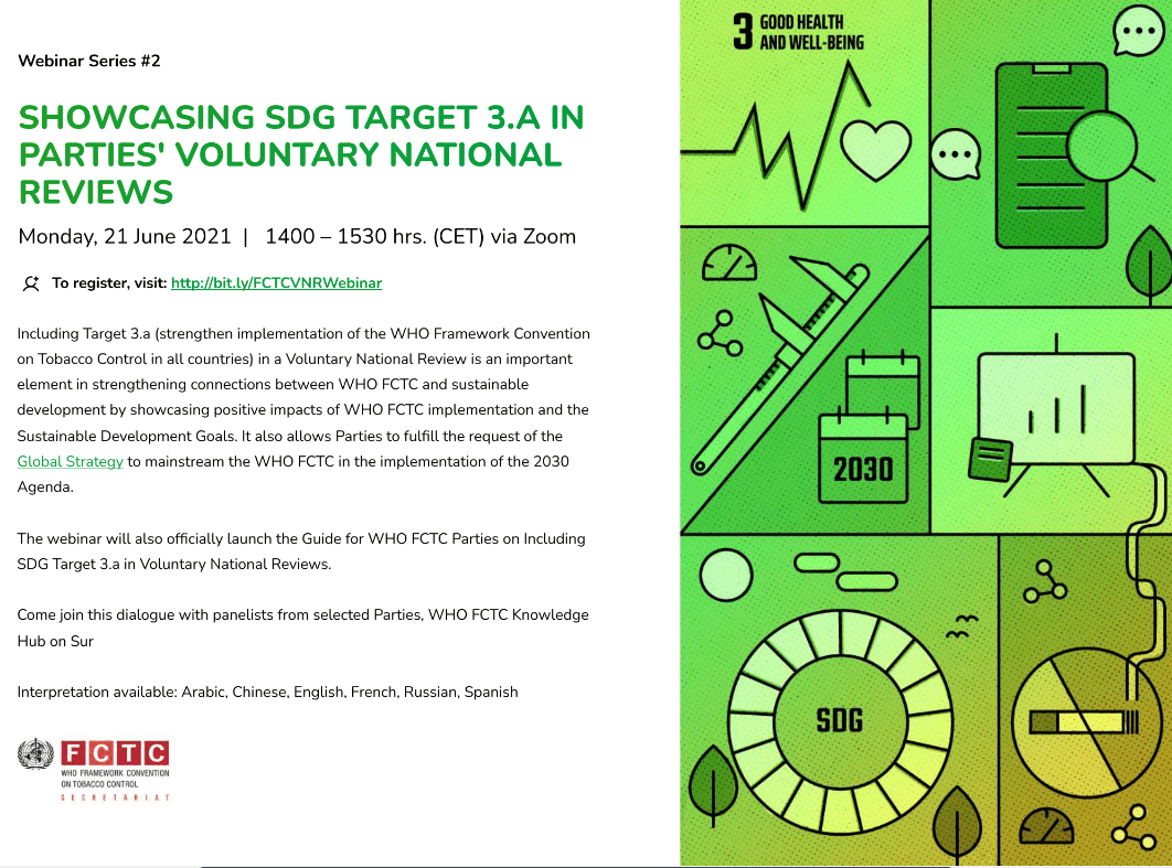 Showcasing SDG Target 3.a in Parties' Voluntary National Reviews