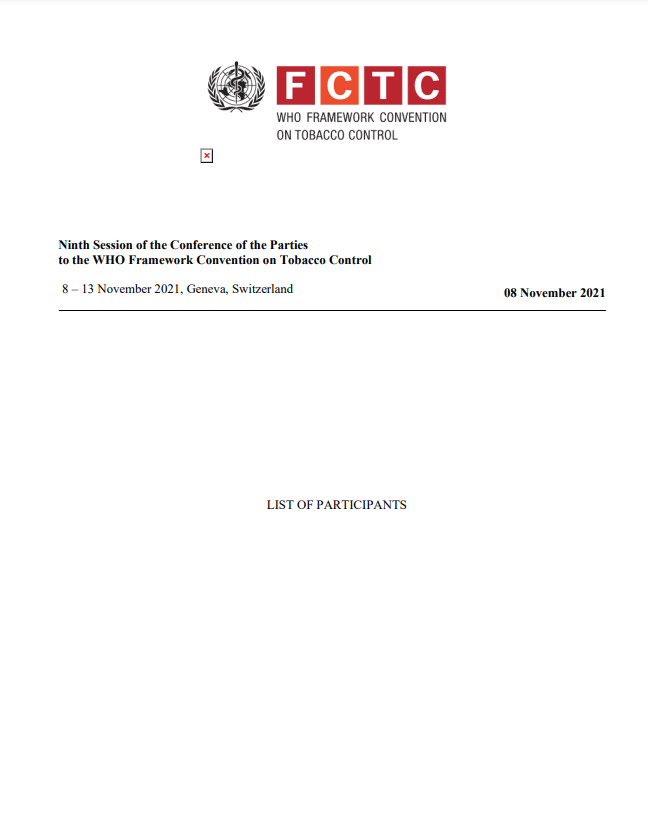 FCTC/COP/9/DIV/1 List of participants