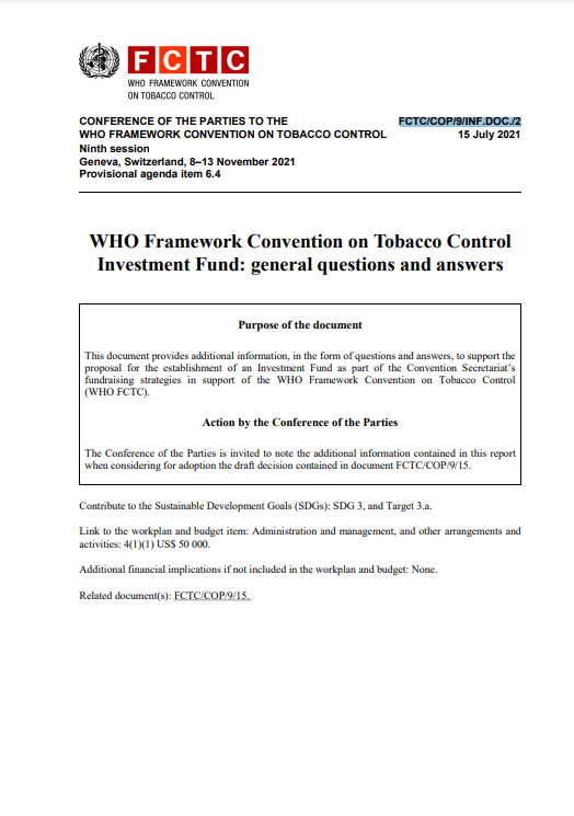 FCTC/COP/9/INF.DOC./2 WHO Framework Convention on Tobacco Control ...